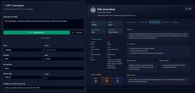 CharGen: Best Free D&D AI Tools: NPC, Tavern, Shop, Loot Generators & More